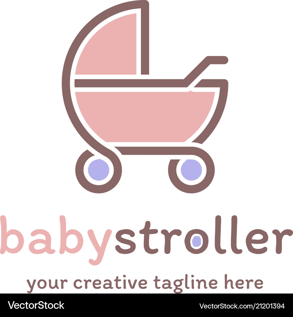 Baby stroller logo Royalty Free Vector Image - VectorStock