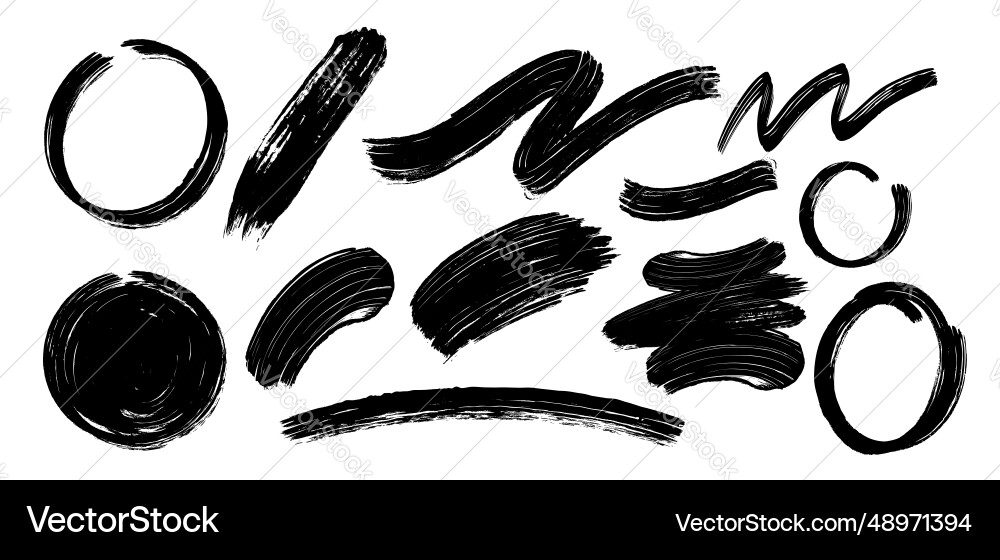 Brush pattern set brushstroke paintbrush template Vector Image