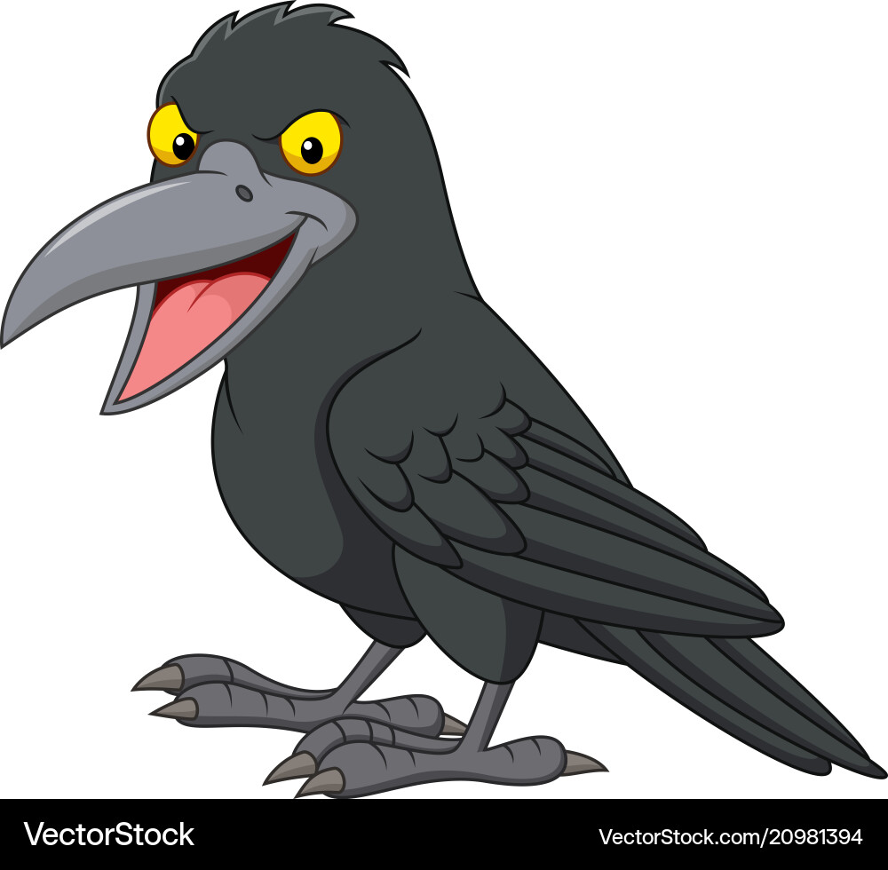 Cartoon crow isolated on white background Vector Image