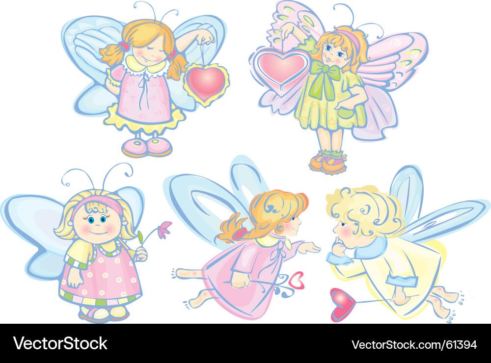 Cute Angel Collection Royalty Free Vector Image