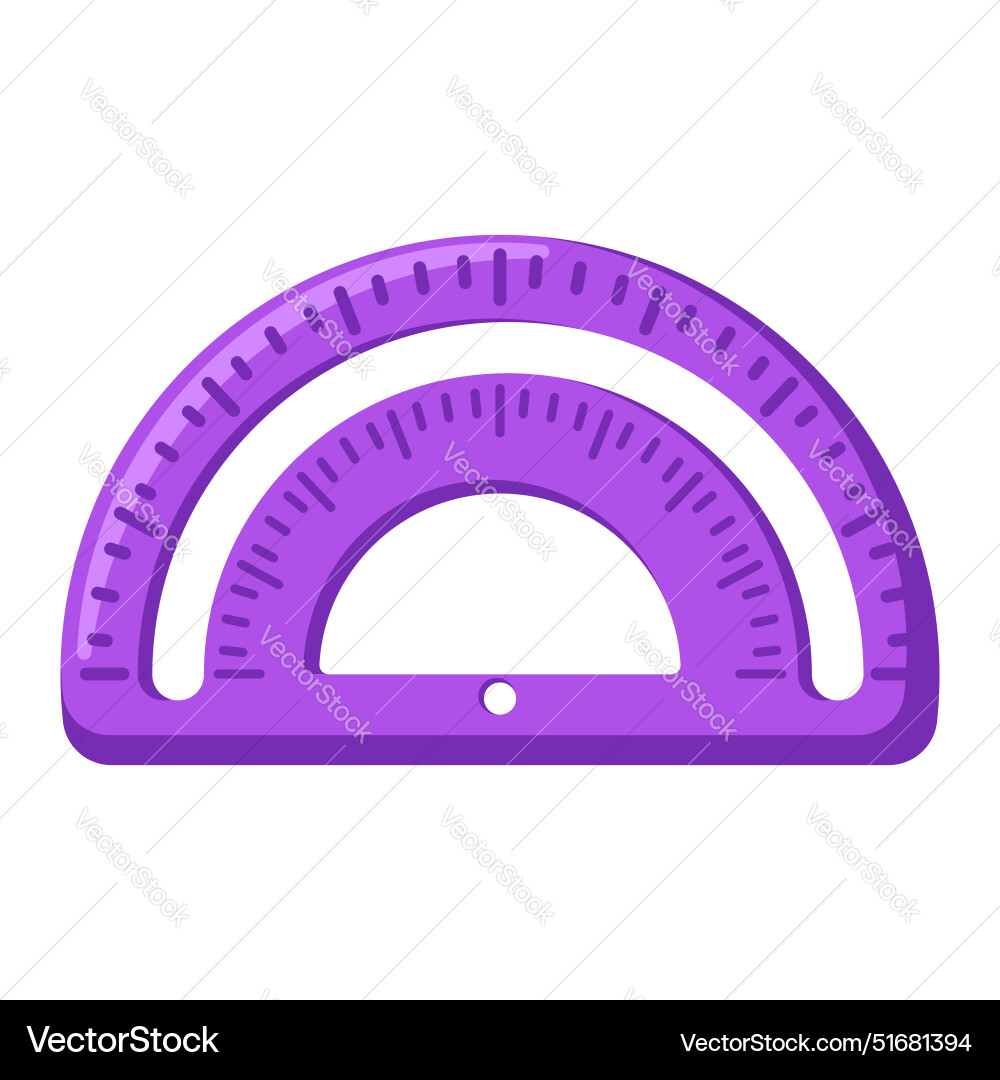 Cute school ruler protractor for geometry Vector Image