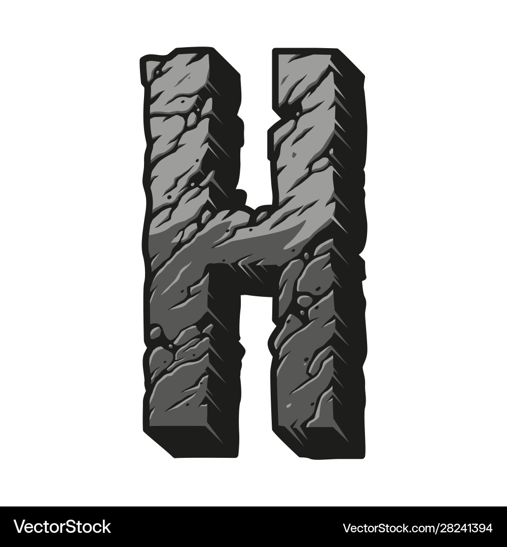 Desert vintage letter h gray template Royalty Free Vector