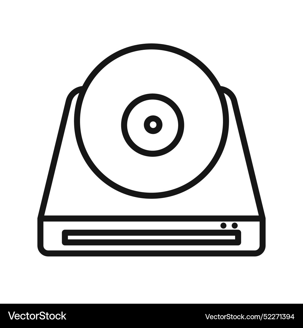 Dvd cdrom disc icon black line art logo Royalty Free Vector
