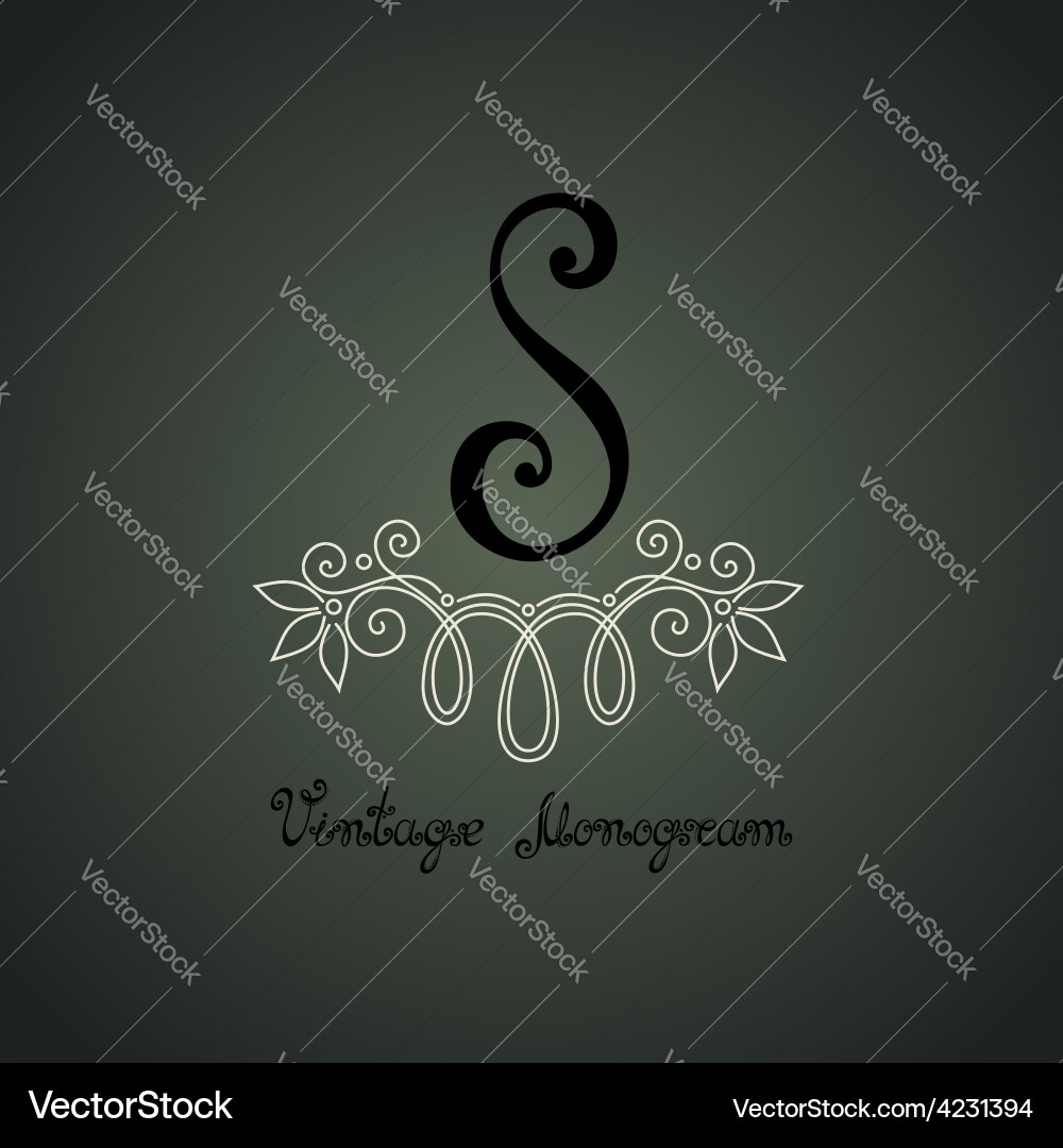 Elegant Monogram Letter S Royalty Free Vector Image
