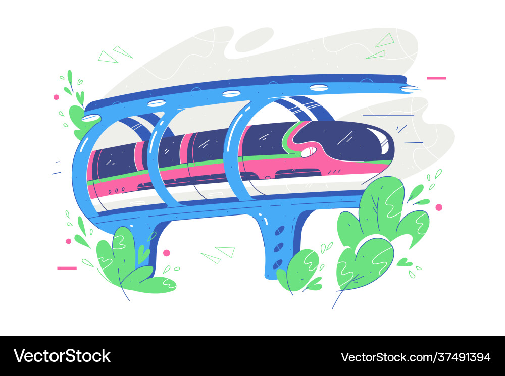 Fast public transport train Royalty Free Vector Image