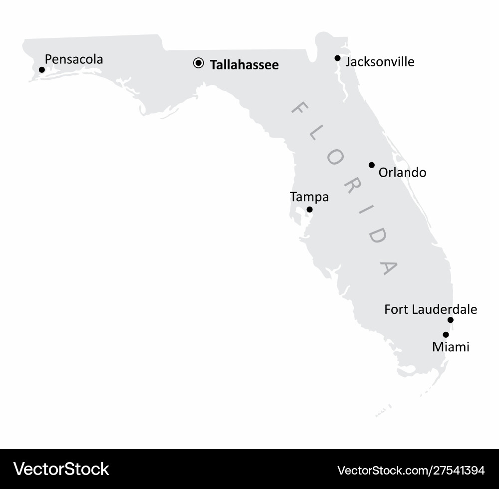 Florida isolated map Royalty Free Vector Image