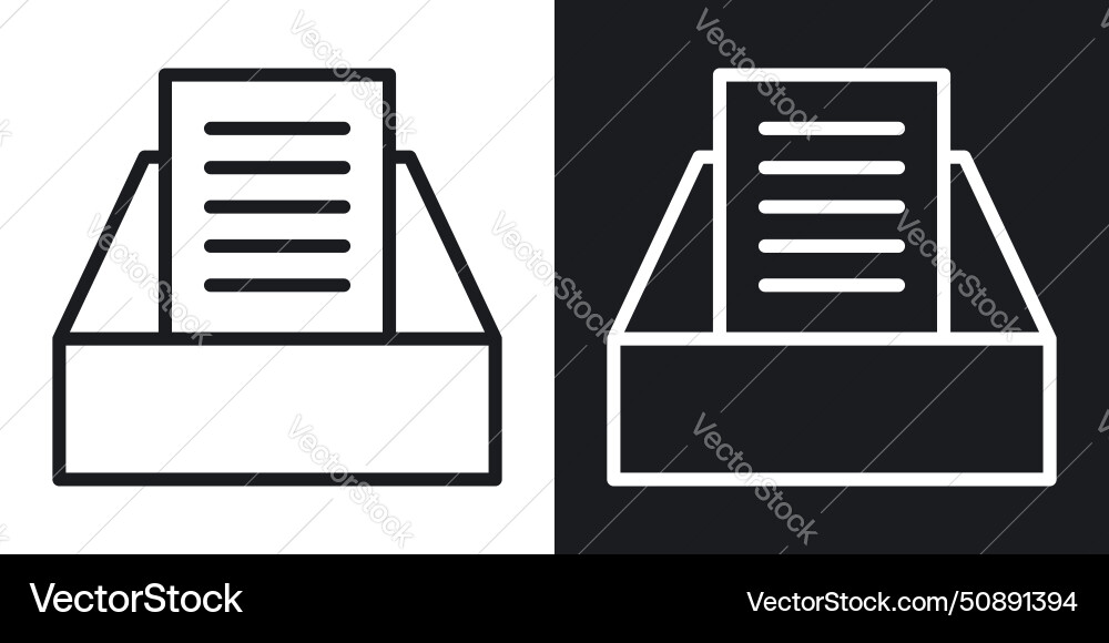 Folder Box Icon Set File Archive Storage Symbol Vector Image