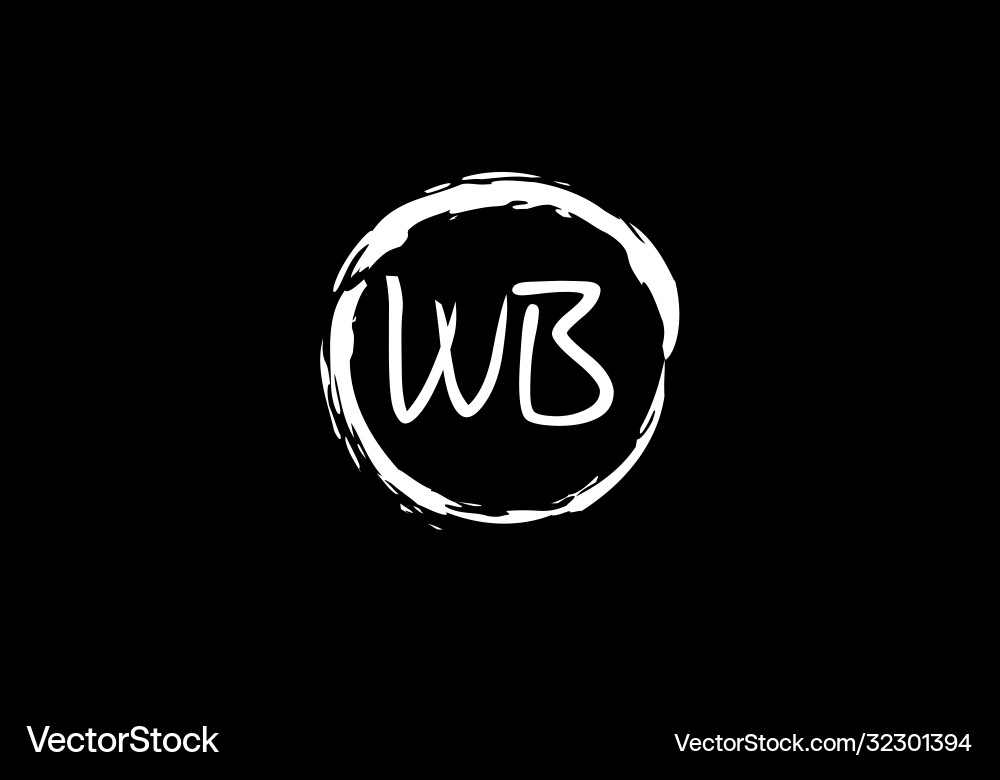 Initial monogram letter w b logo design template Vector Image