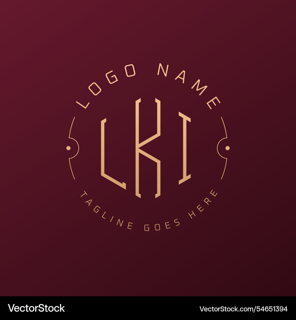 Luxury lki logo design elegant letter Royalty Free Vector