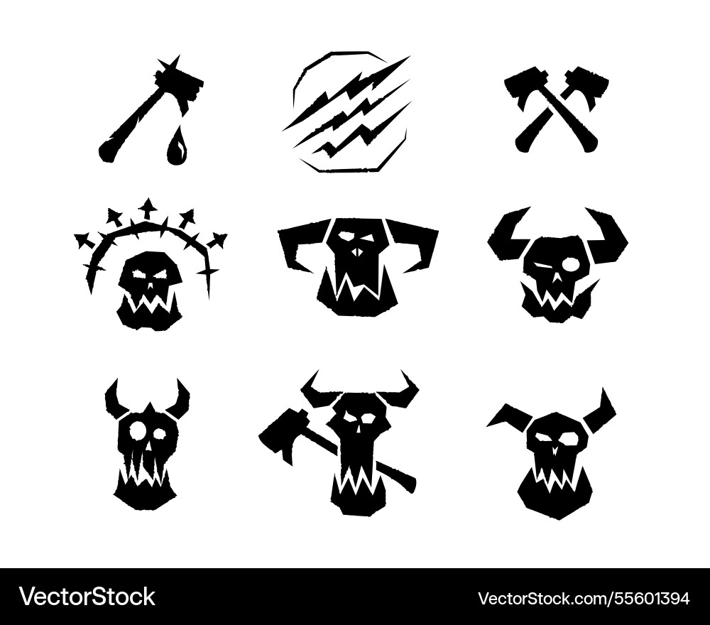 Orc icon with skull horns and savage design Vector Image