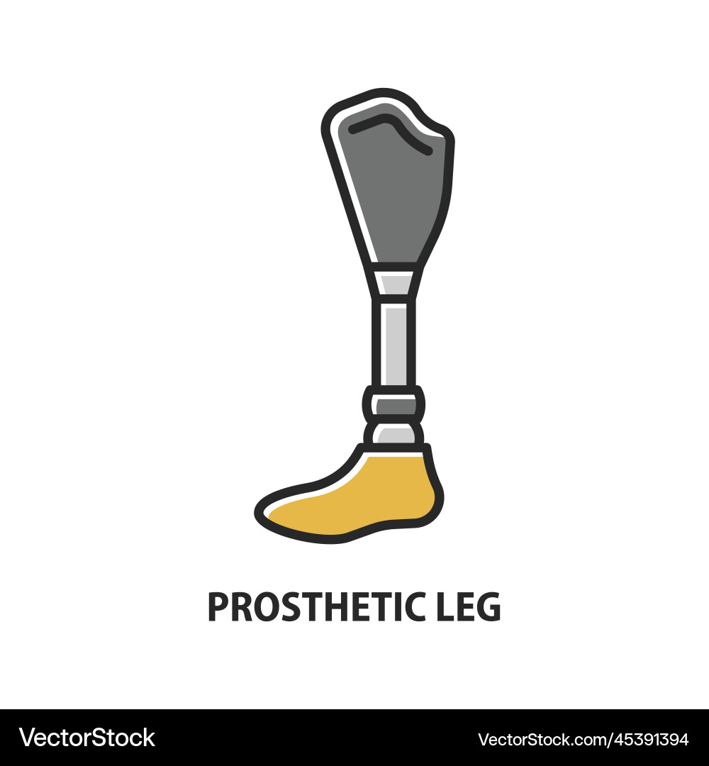 Prosthetic leg color icon modern exoskeleton Vector Image