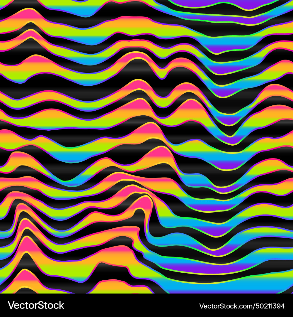 Rainbow waves seamless pattern Royalty Free Vector Image