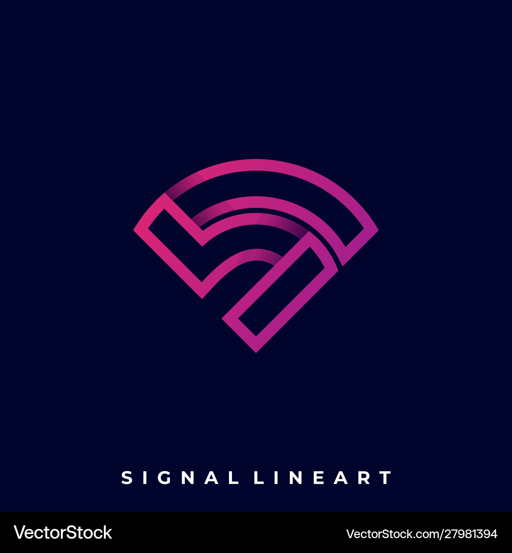Signal line art design template Royalty Free Vector Image