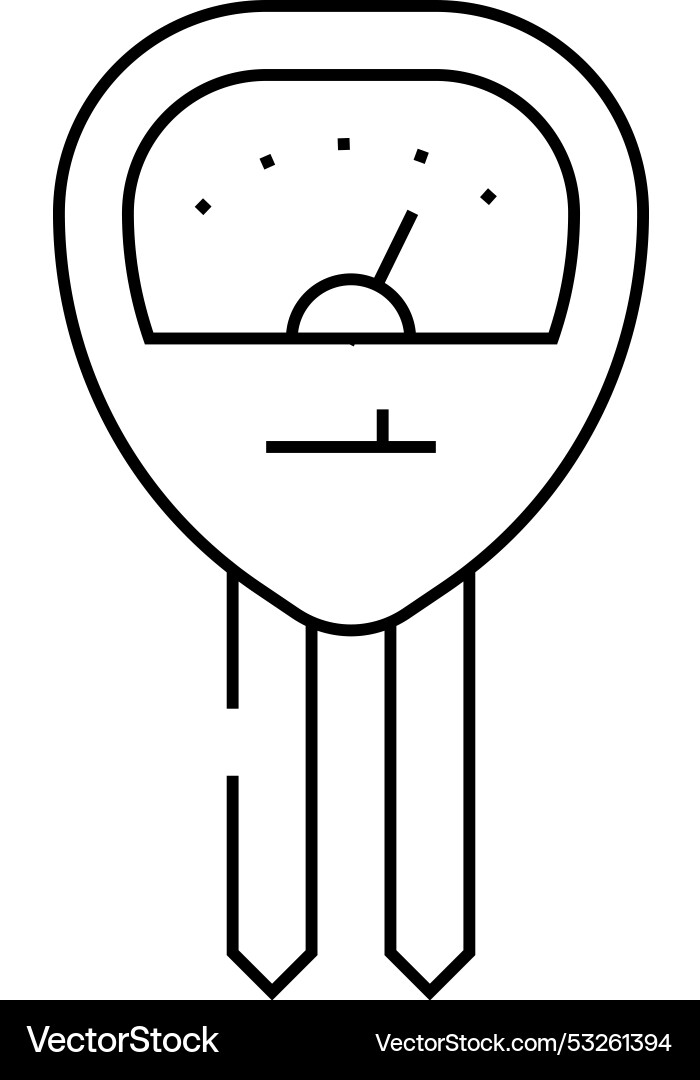 Soil ph meter garden tool line icon Royalty Free Vector