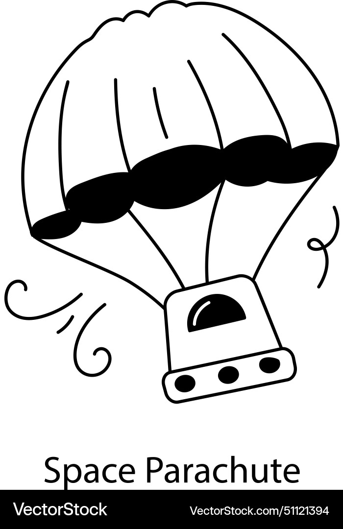 Space parachute Royalty Free Vector Image - VectorStock