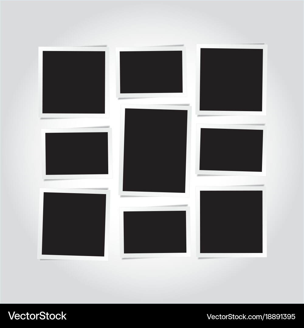 Empty photo frames layout Royalty Free Vector Image