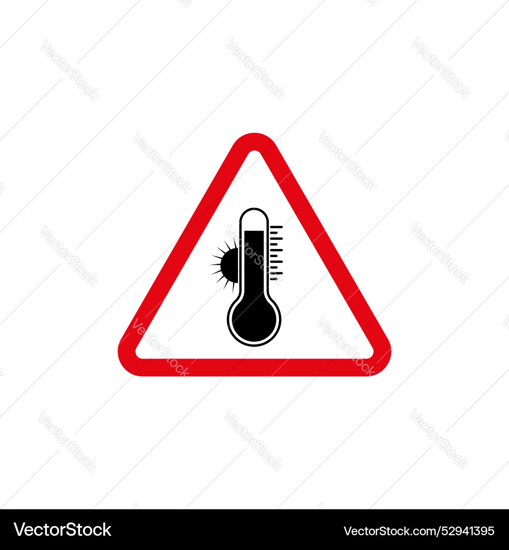 High temperature warning sign icon set caution Vector Image