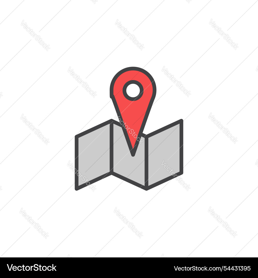 Map icon in colored version Royalty Free Vector Image