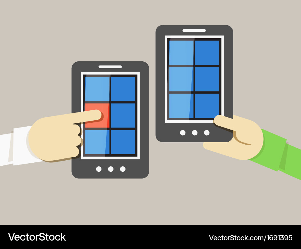 Mobile phone information transfer Royalty Free Vector Image