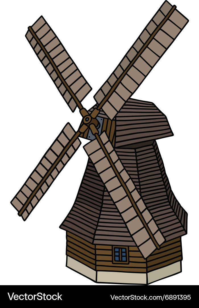 Old wooden windmill Royalty Free Vector Image - VectorStock