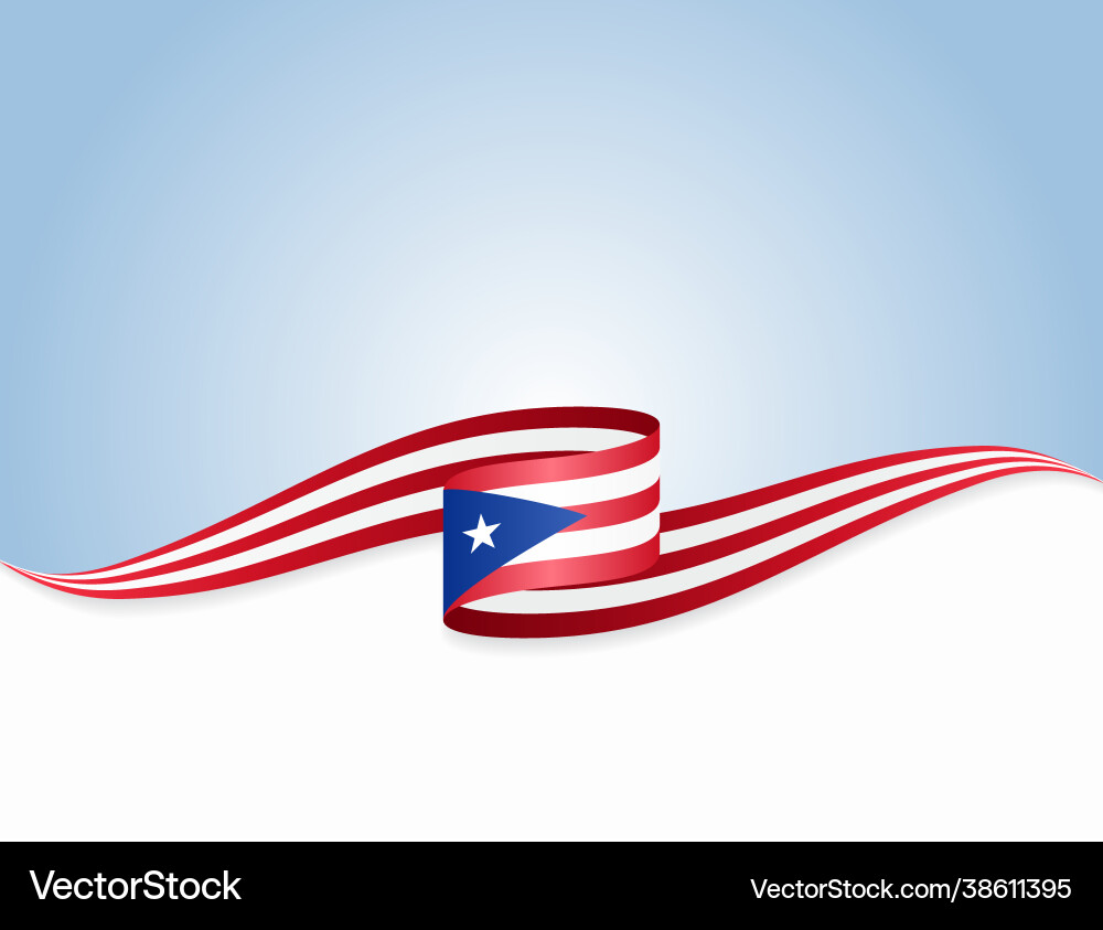 Puerto rican flag wavy abstract background Vector Image