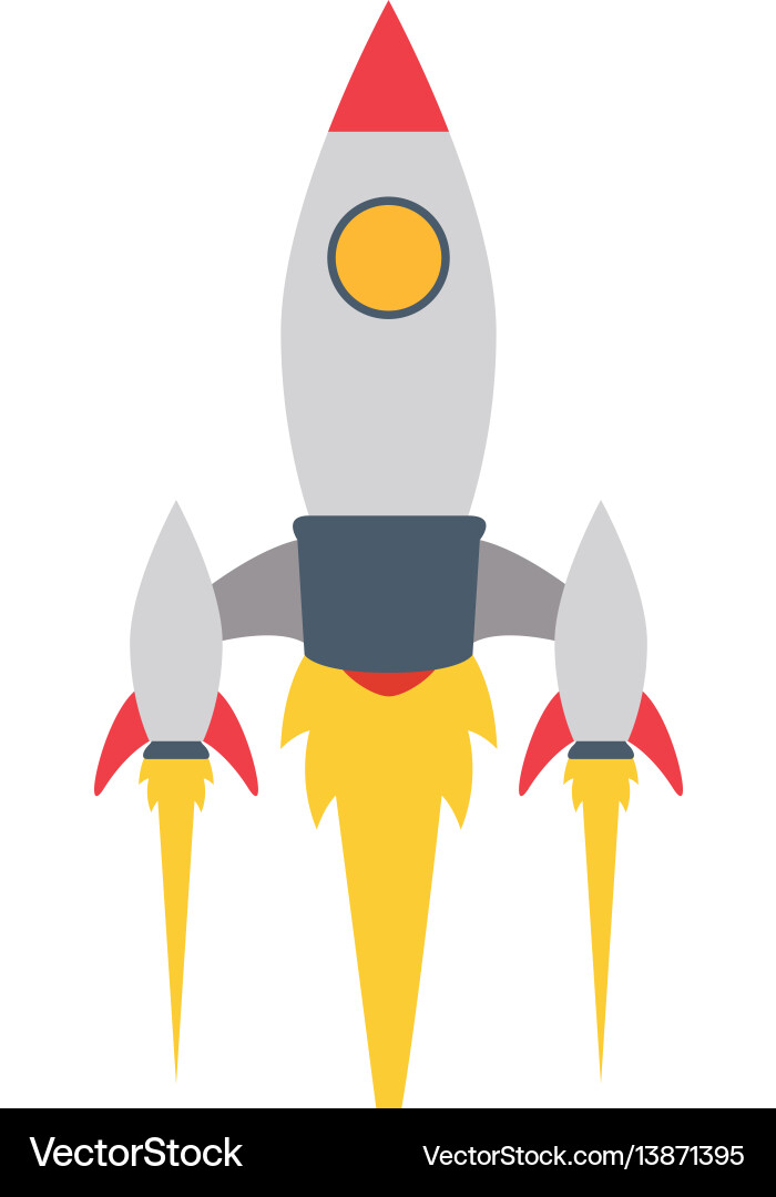 Rocket Spaceship Icon Royalty Free Vector Image