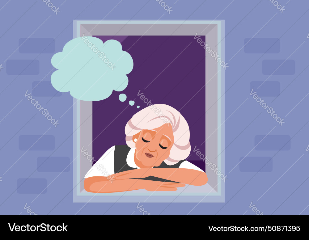 Sad melancholic woman thinking by the window Vector Image