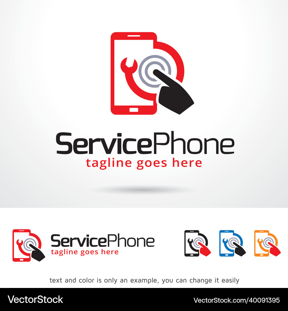 Service phone logo template Royalty Free Vector Image