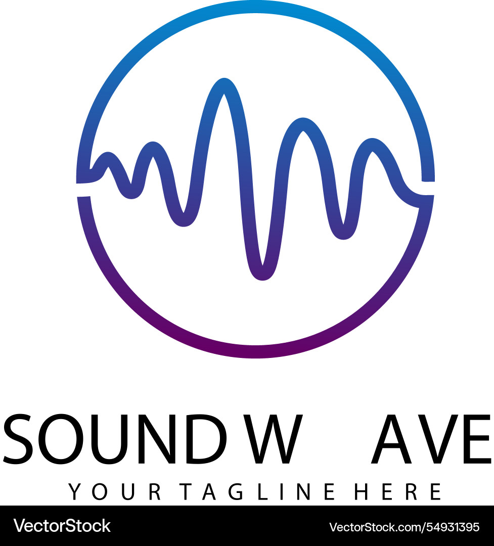 Sound wave logo template Royalty Free Vector Image