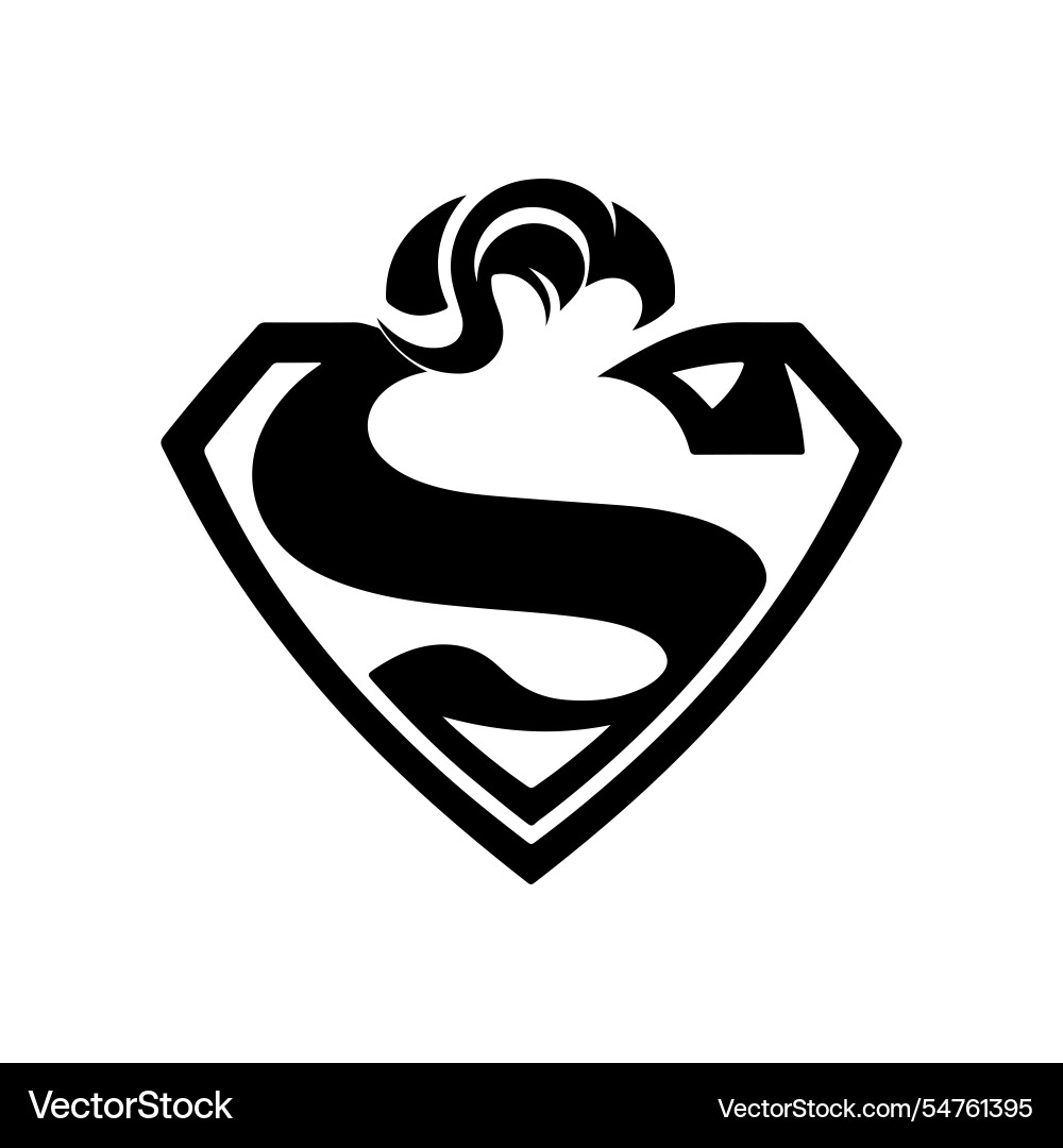 Superman mask silhouette for creative Royalty Free Vector