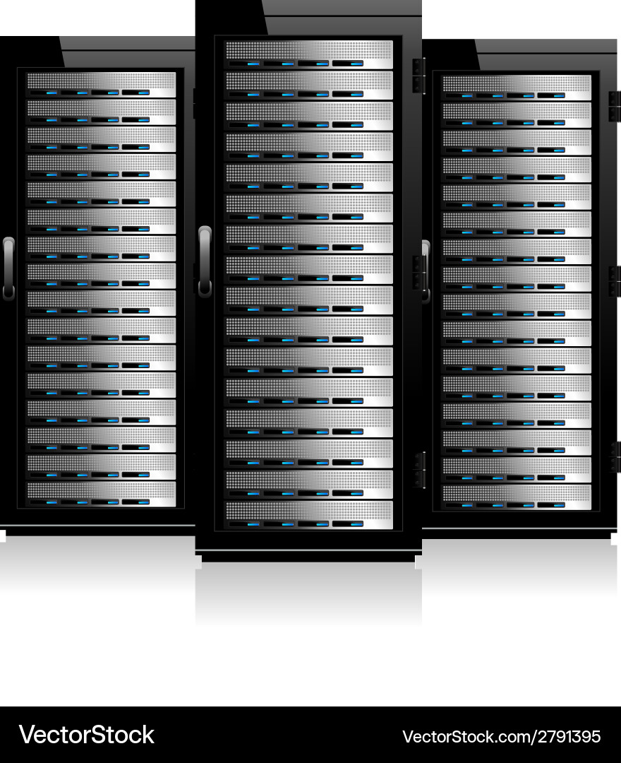 Three Server Racks Royalty Free Vector Image - VectorStock
