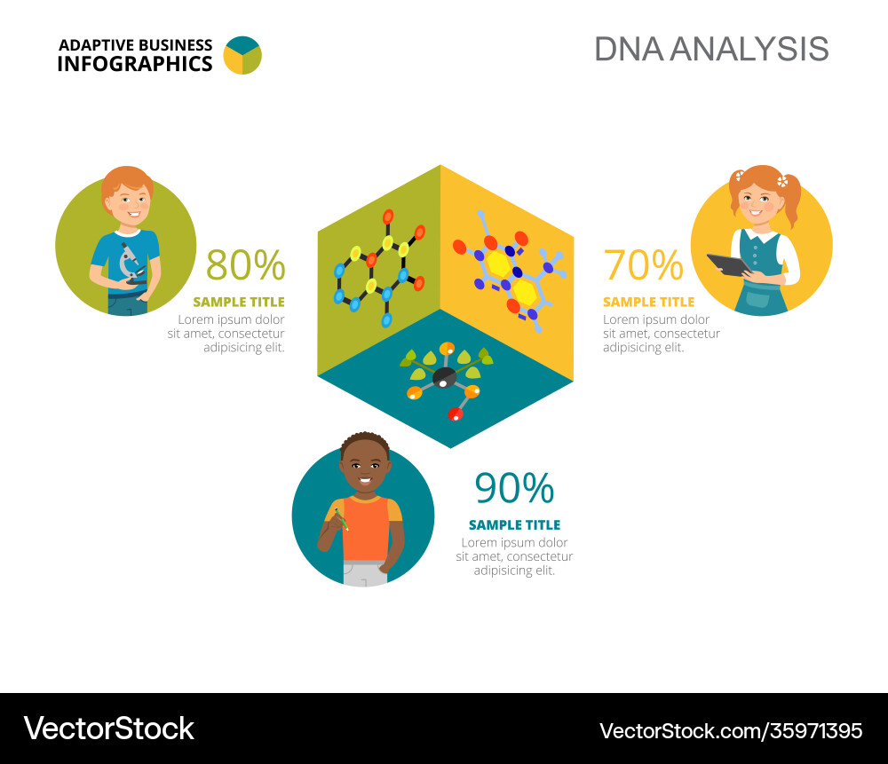 Three students slide template Royalty Free Vector Image