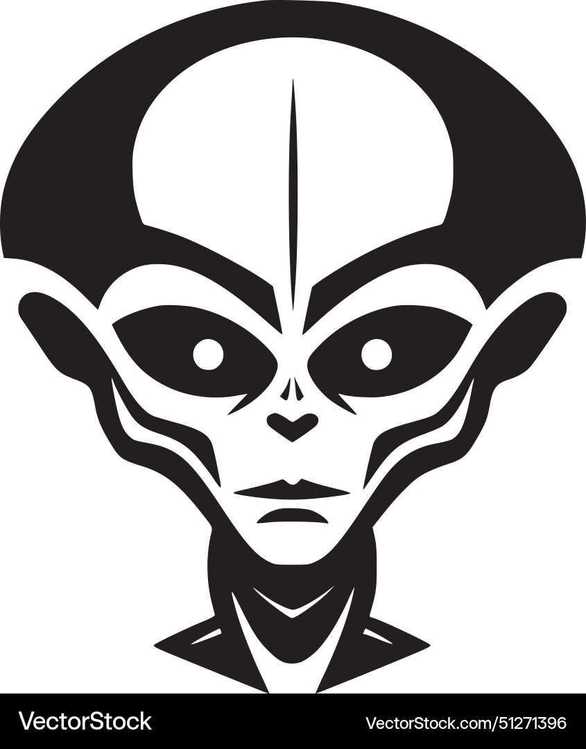 Alien - minimalist and flat logo Royalty Free Vector Image