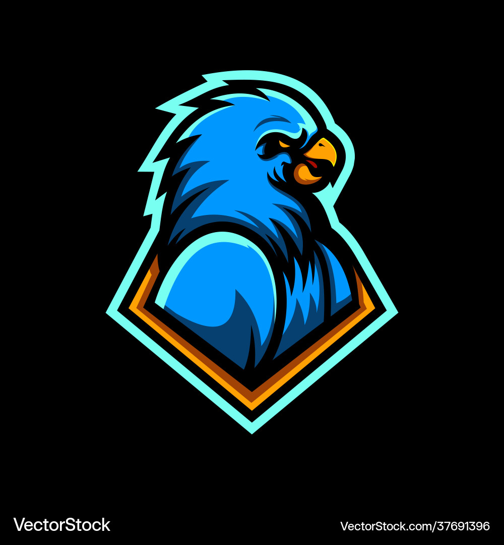 Blue bird in frame Royalty Free Vector Image - VectorStock