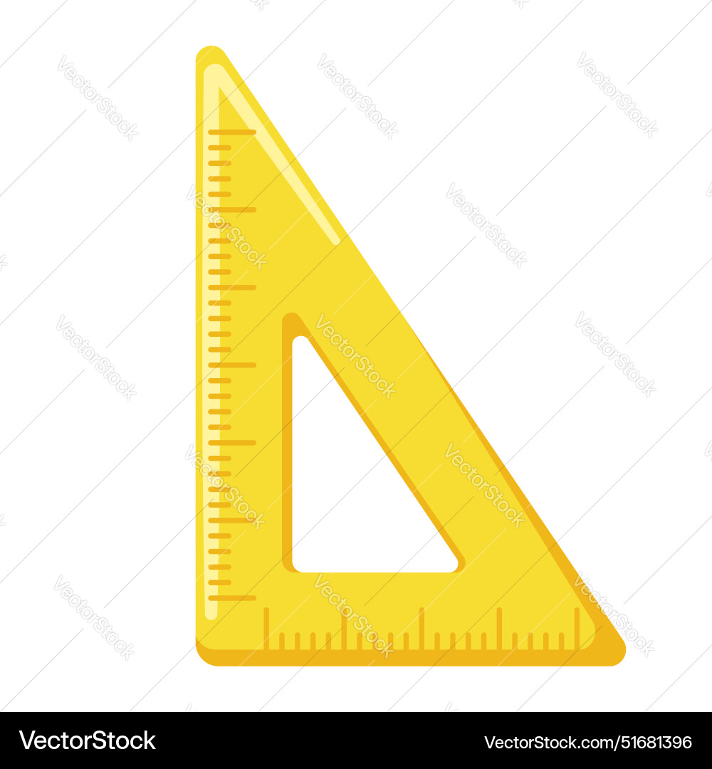 Cute school ruler triangular for geometry Vector Image