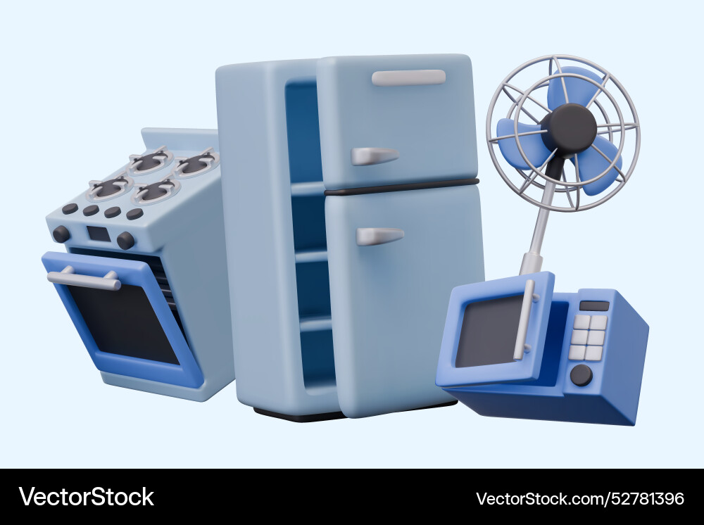 Detailed household electrical appliances Vector Image