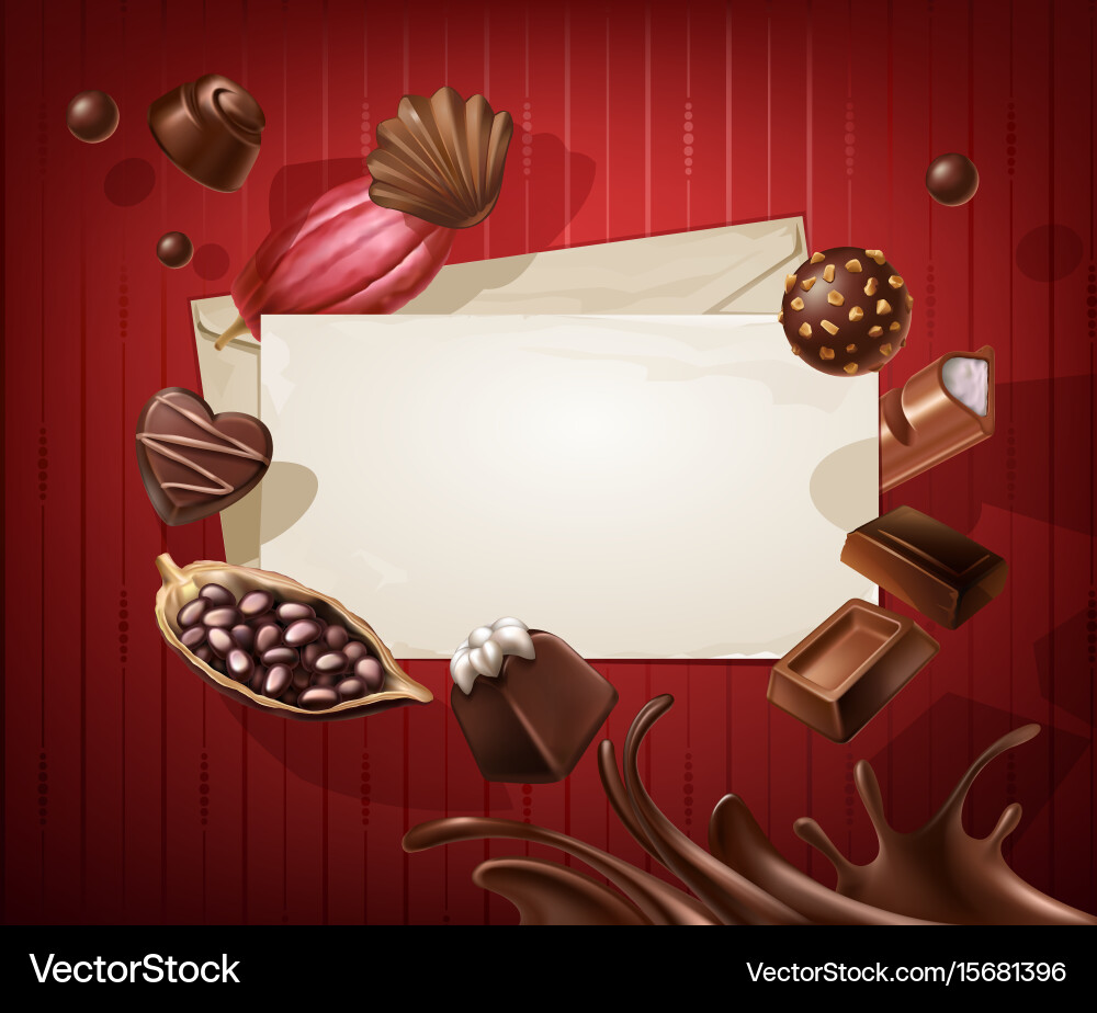 Frame for the title with a pattern of chocolates Vector Image