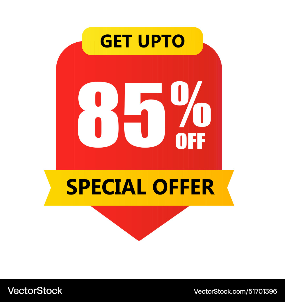 Get upto 85 percent off special offer Royalty Free Vector