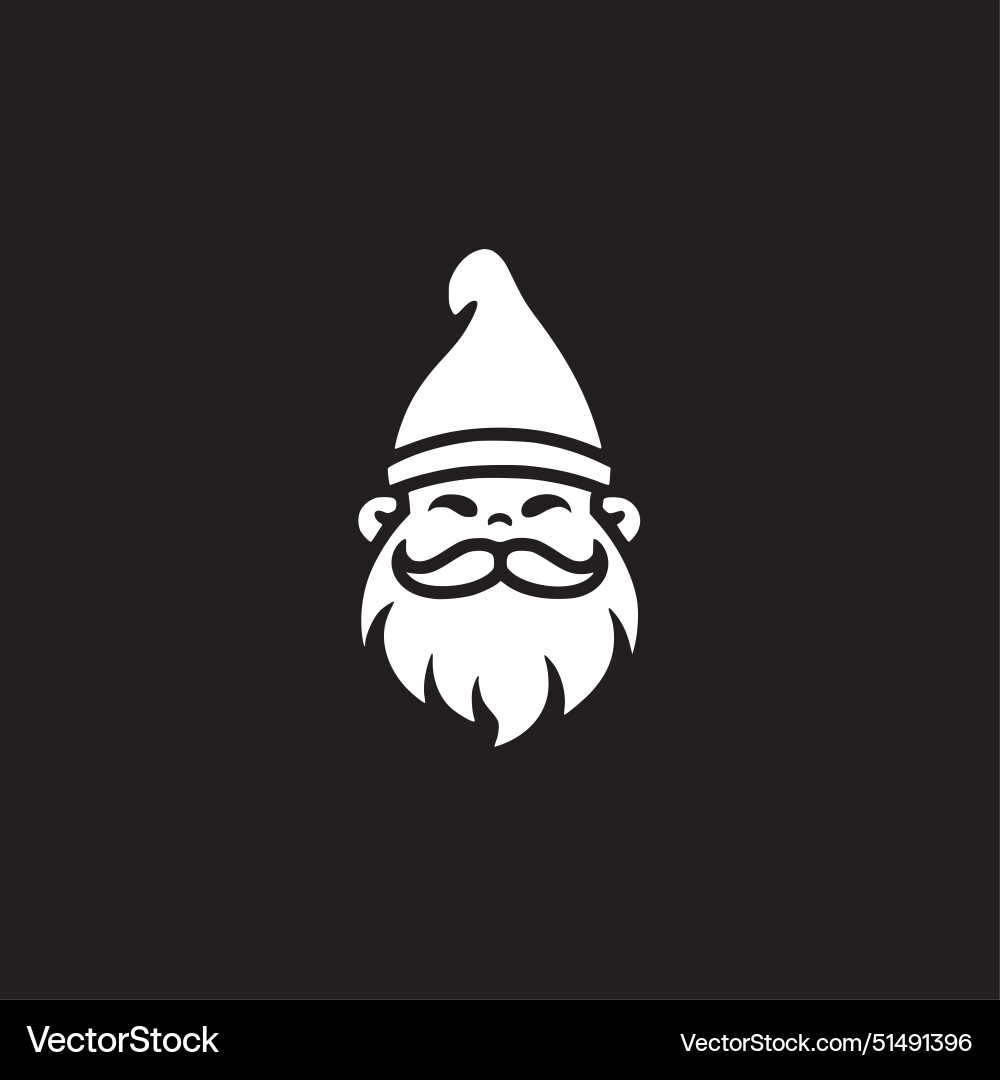Gnome - black and white Royalty Free Vector Image