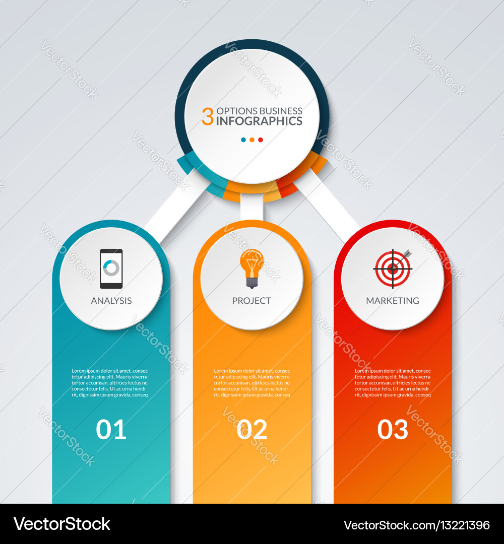 Infographic template with 3 options Royalty Free Vector