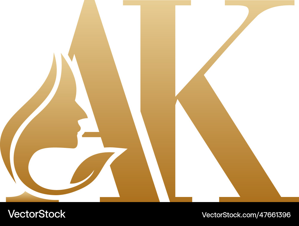 Initial AK Beauty Logo Templates Royalty Free Vector Image