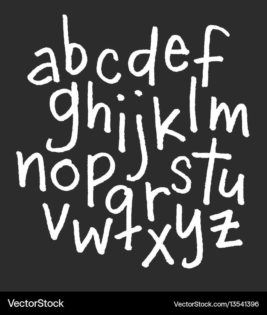 Lowercase chalk alphabet hand drawn font Vector Image