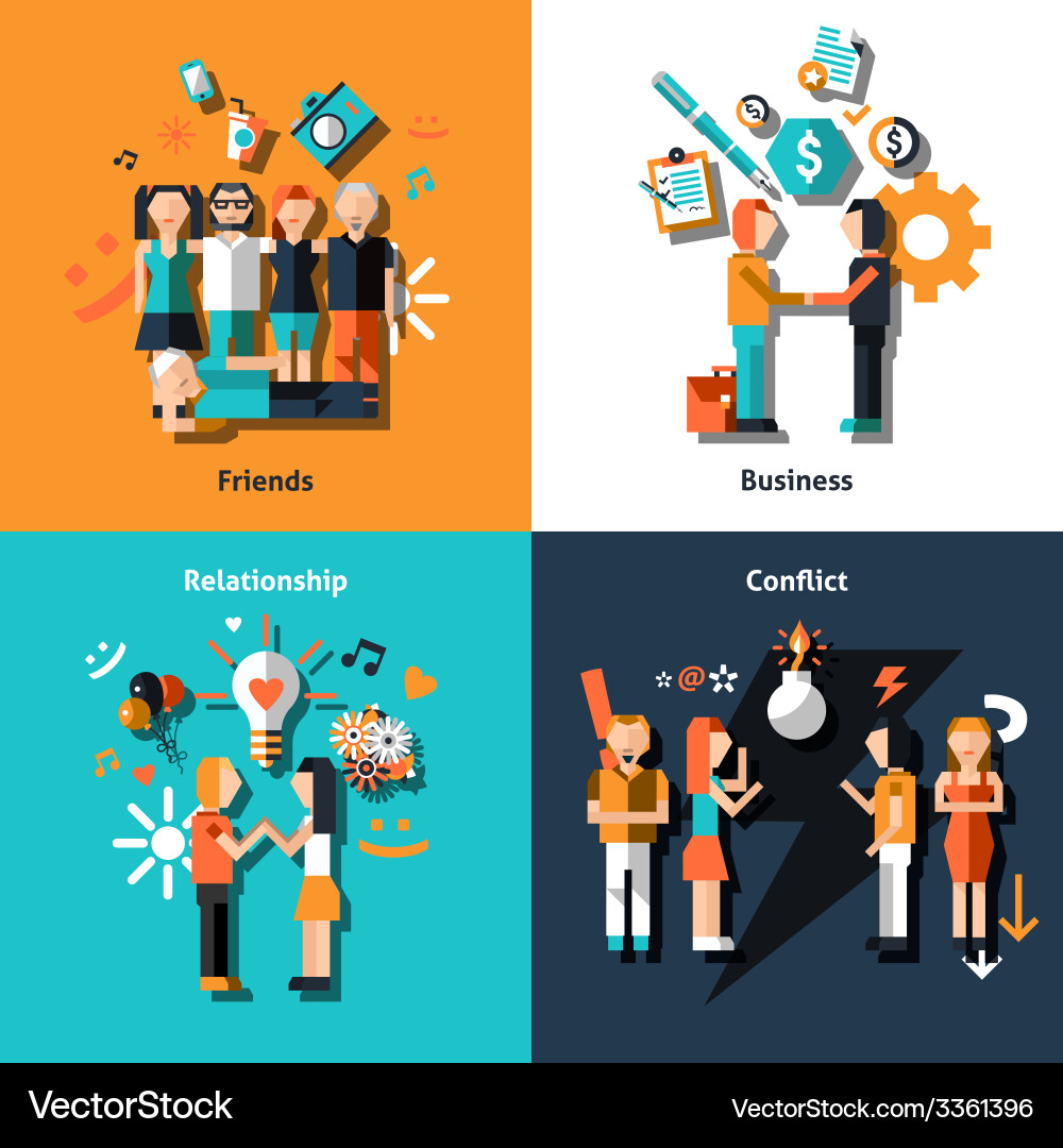 People social relationship Royalty Free Vector Image