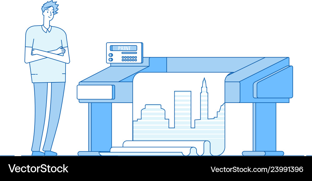 Plotter Printing Wide Format Banner Royalty Free Vector