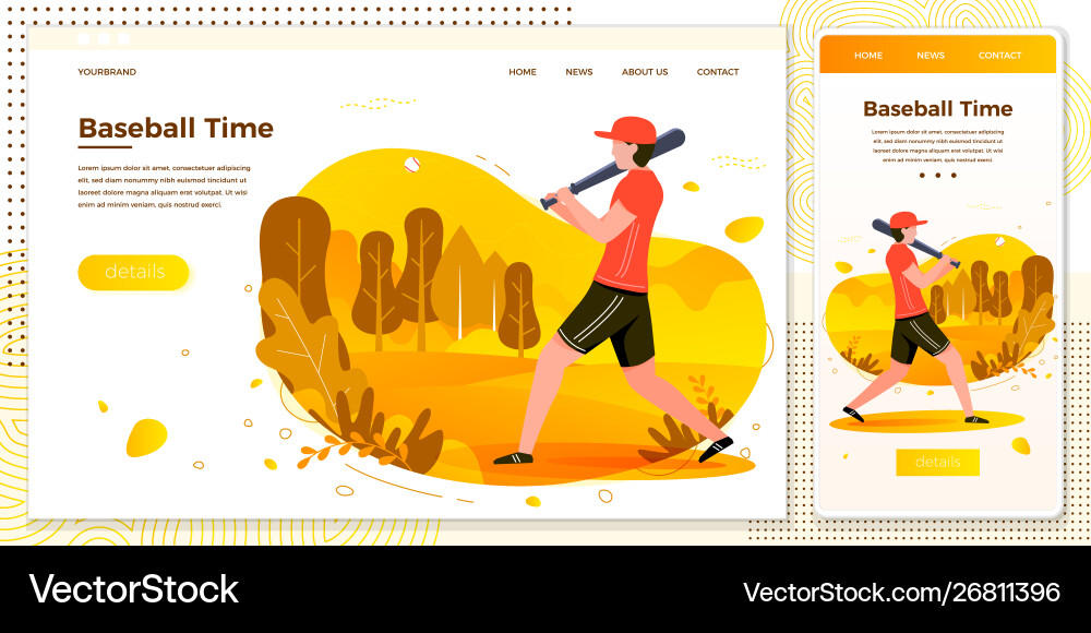 Set - man playing baseball Royalty Free Vector Image