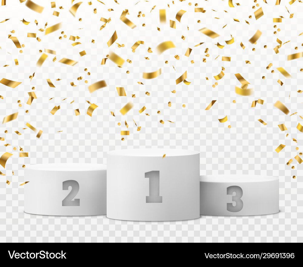 Winner background with confetti celebrating Vector Image