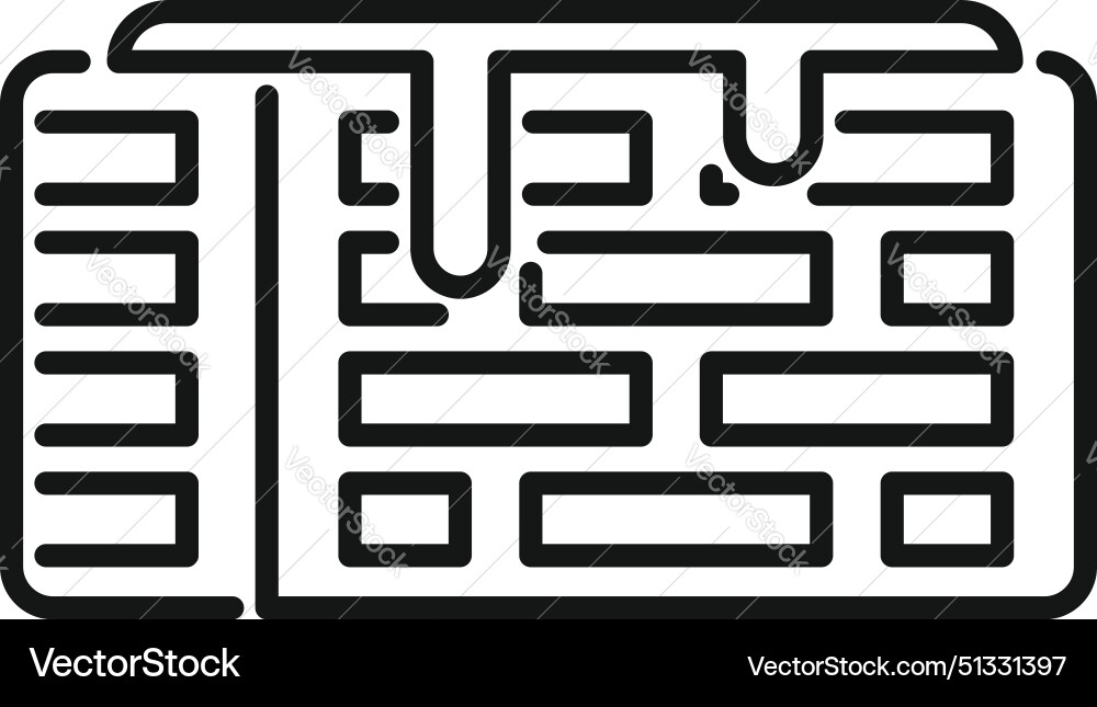 Black and white maze icon Royalty Free Vector Image