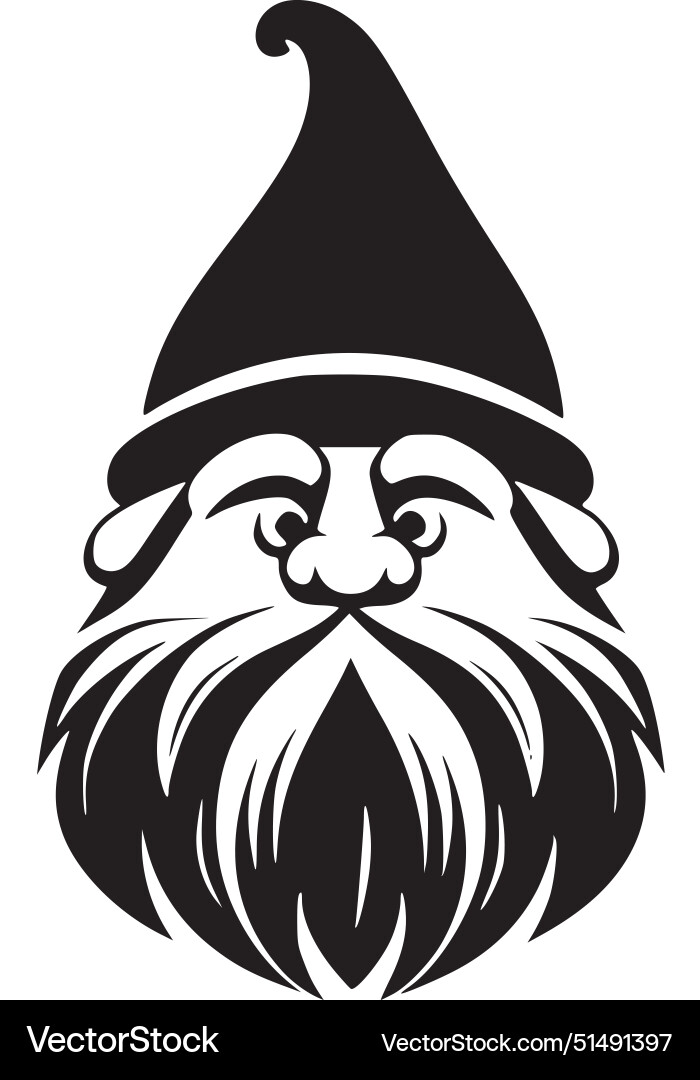 Gnome - black and white Royalty Free Vector Image