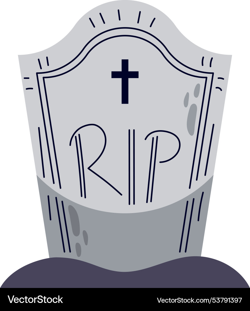 Halloween tombstone decoration Royalty Free Vector Image
