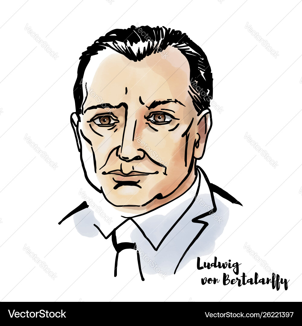 Ludwig von bertalanffy portrait Royalty Free Vector Image